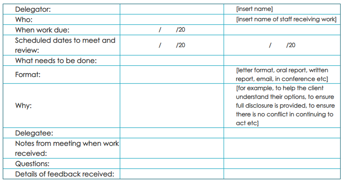 Delegation/supervision… - Legal Practitioners' Liability Committee