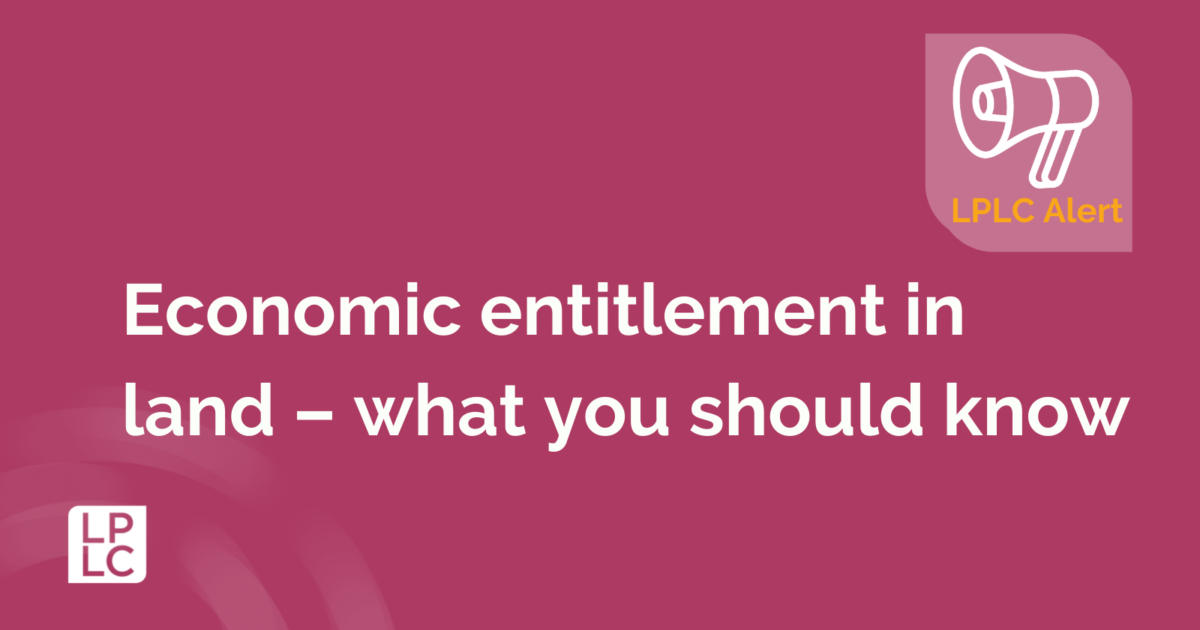 Economic entitlement in… - Legal Practitioners' Liability Committee