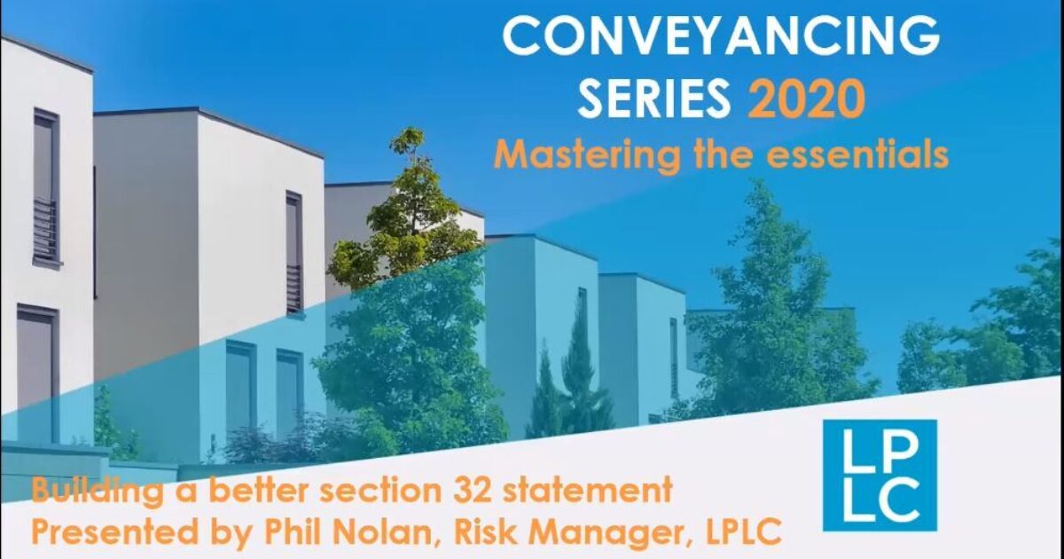 Building a better section… - Legal Practitioners' Liability Committee